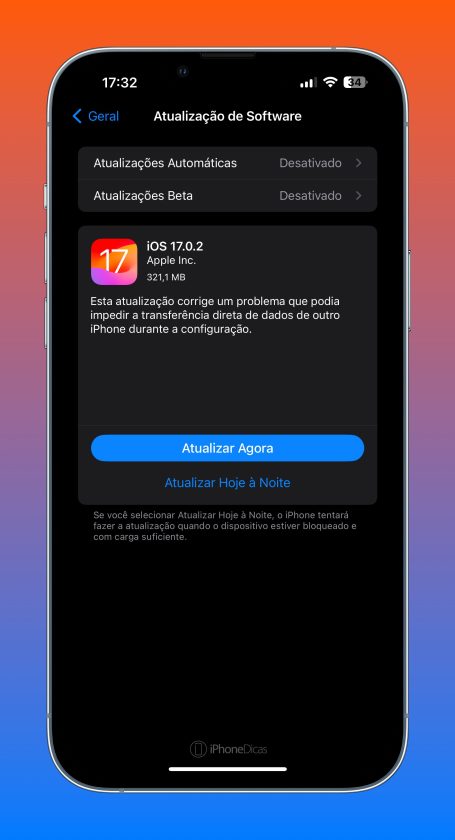 Apple disponibilizou mais um update: o iOS 17.0.2 | iPhoneDicas